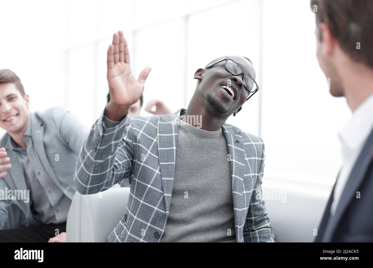 business colleagues make a welcome gesture with their fists Stock Photo ...