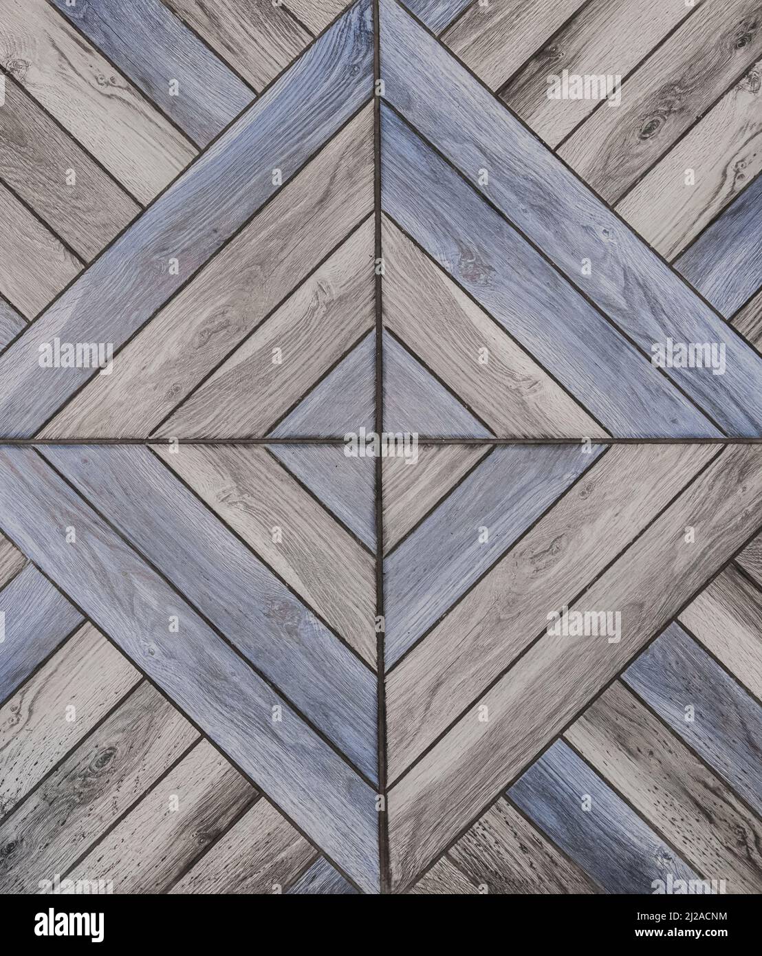 Abstract geometric floor exterior pattern with tiles and blue boards ...