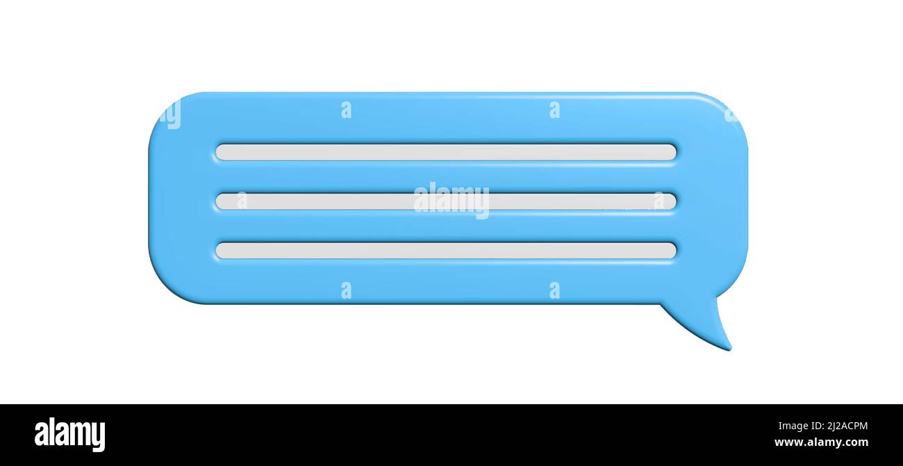 Blue chat bubble 3d isolated on white. 3d vector Stock Vector Image ...