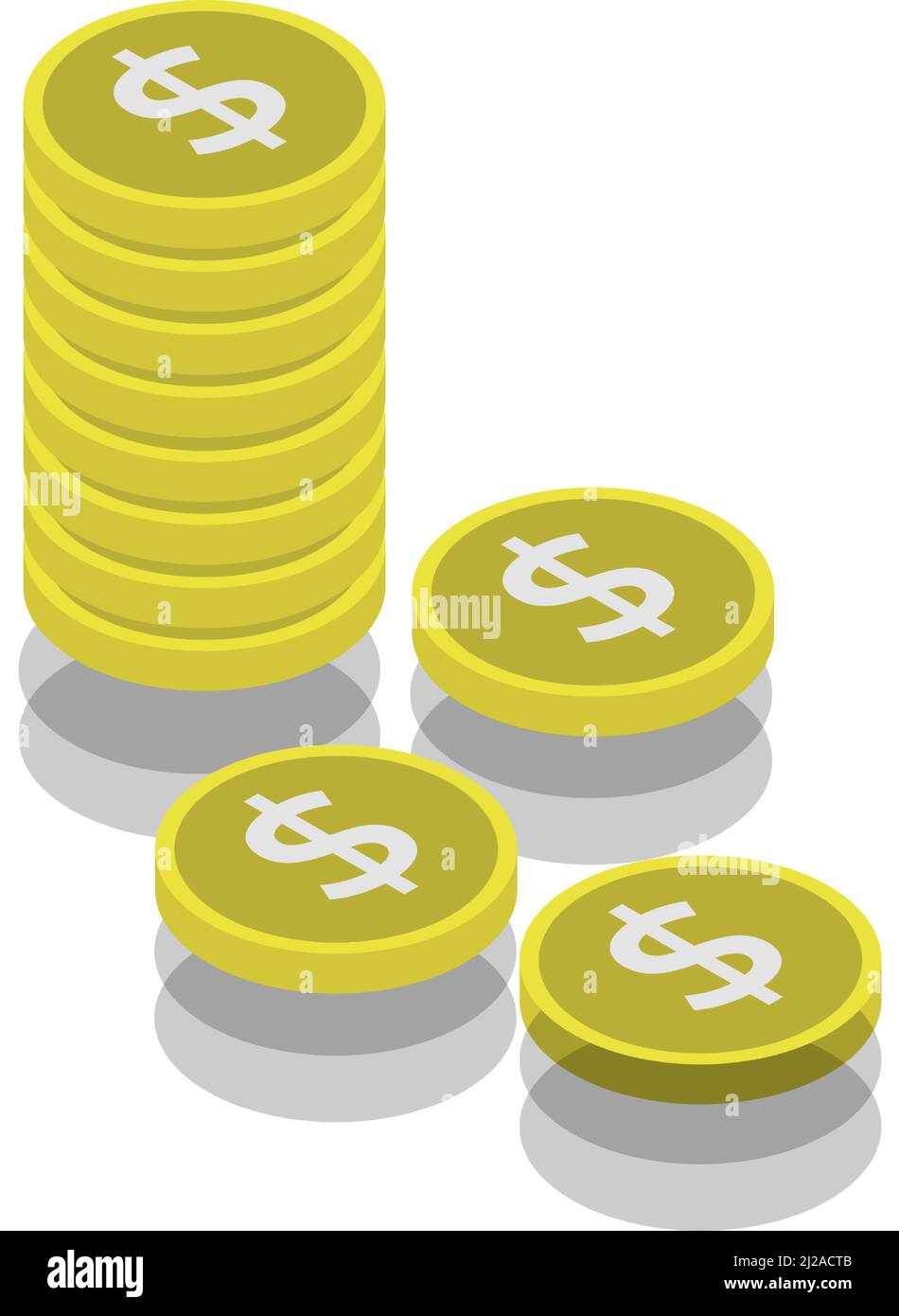 Coin stack vector money icon gold dollar pile Stock Vector Image & Art ...
