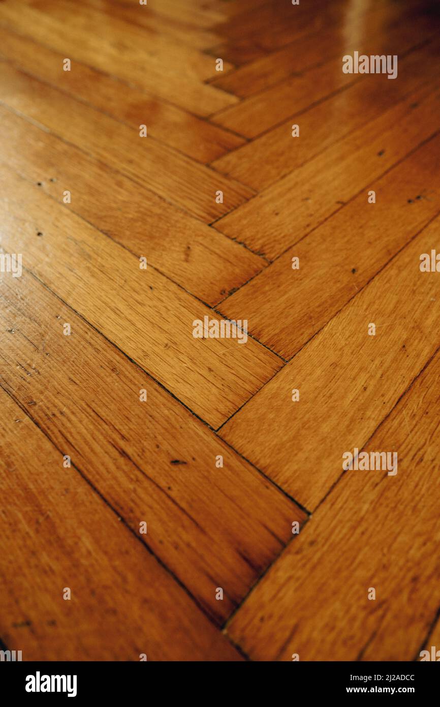 Vintage plain wooden parquet floor detail. Hardwood tiles in a seamless ...