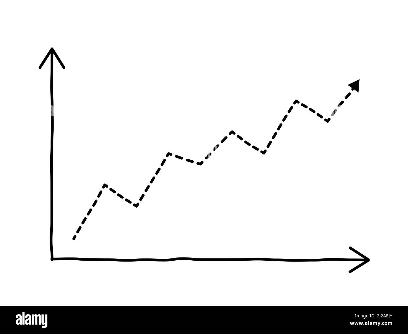 Doodle Drawing Growth Line Chart Stock Vector Image Art Alamy