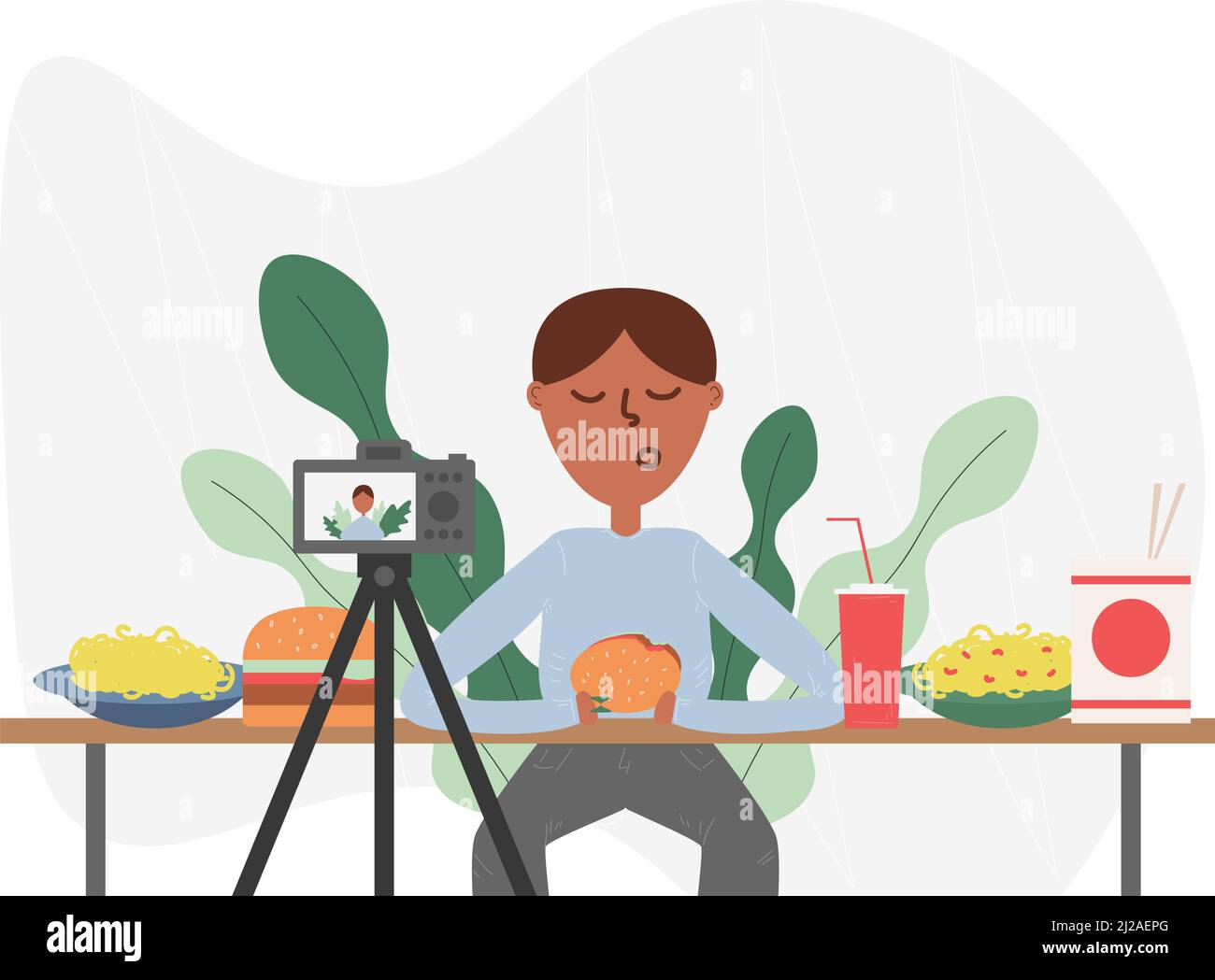 Korean eating show Stock Vector Images - Alamy