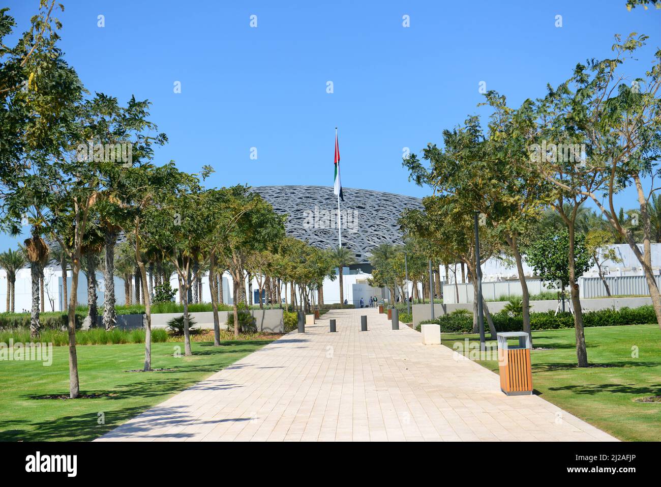 The beautiful Louvre Abu Dhabi museum on Saadiyat island in Abu Dhabi ...