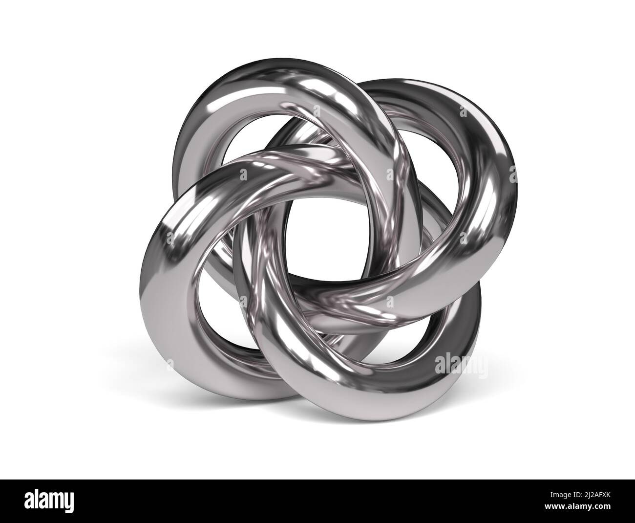 Metal torus knot on white background. 3d image Stock Photo - Alamy