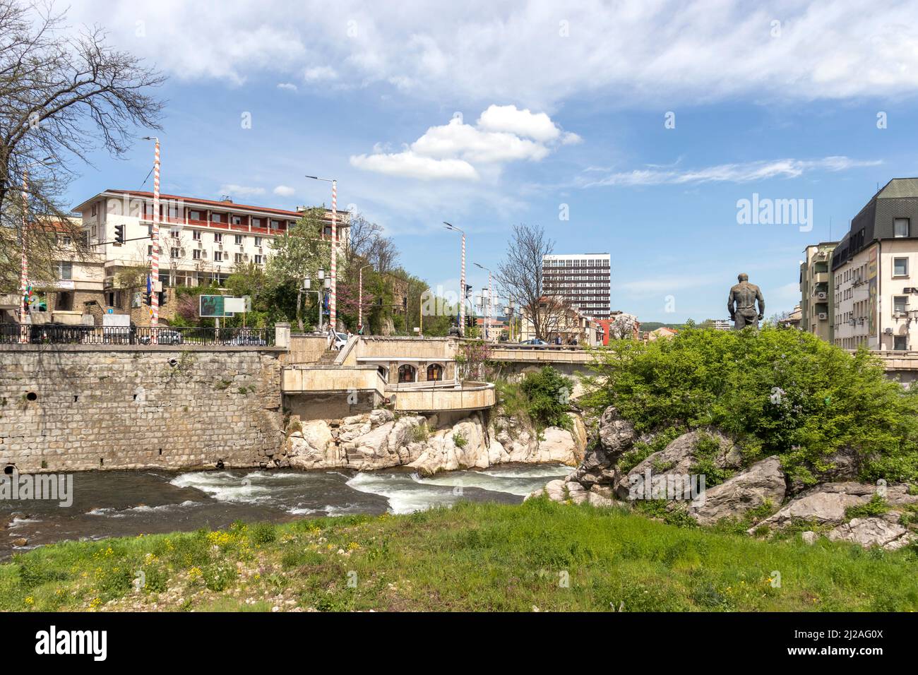 GABROVO, BULGARIA - MAY 1, 2021: Yantra River passing through the ...