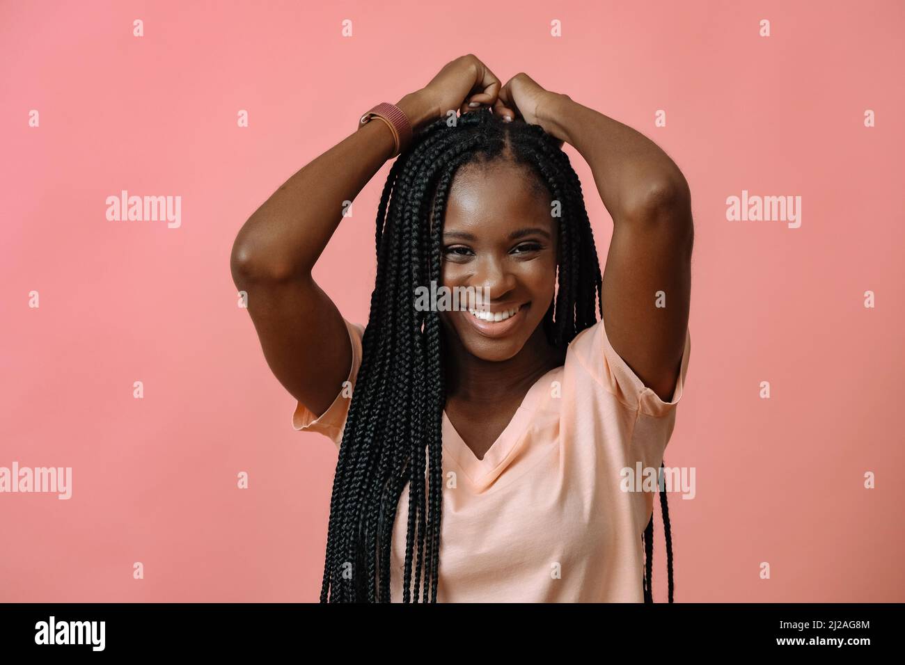 Beautiful young woman dancing chill out dance Stock Photo - Alamy