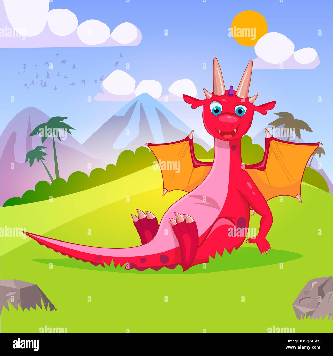 Red lizard icon cartoon illustration Stock Vector Images - Alamy