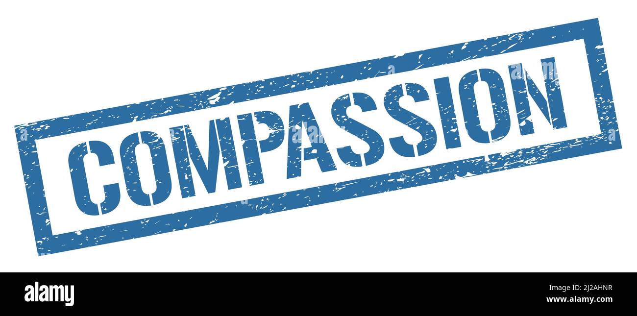 COMPASSION blue grungy rectangle stamp sign Stock Photo - Alamy