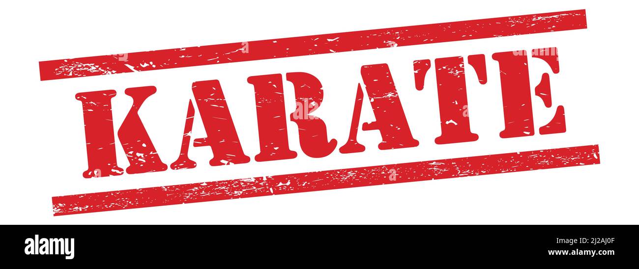 KARATE text on red grungy vintage rubber stamp Stock Photo - Alamy