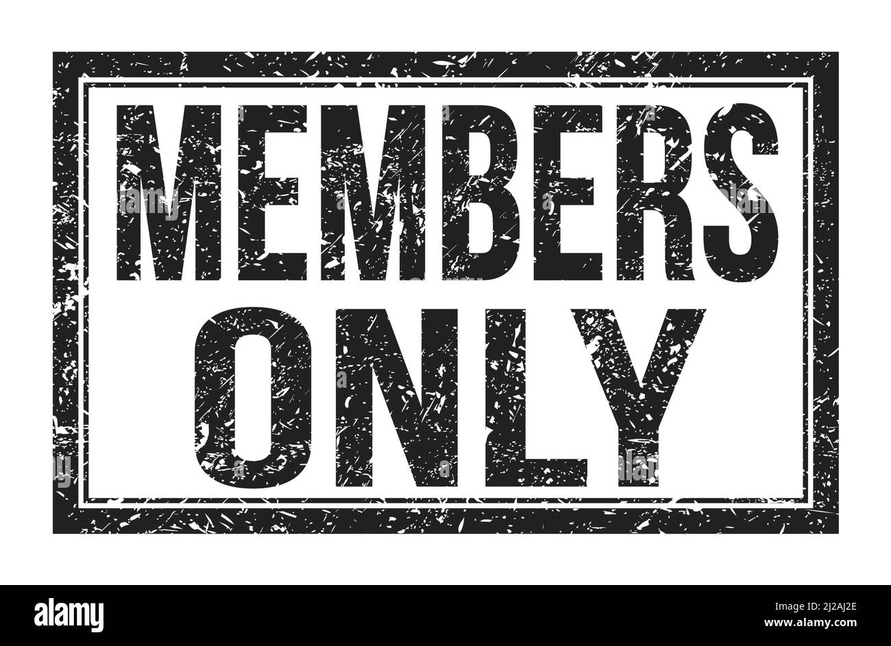 MEMBERS ONLY, words written on black rectangle stamp sign Stock Photo ...