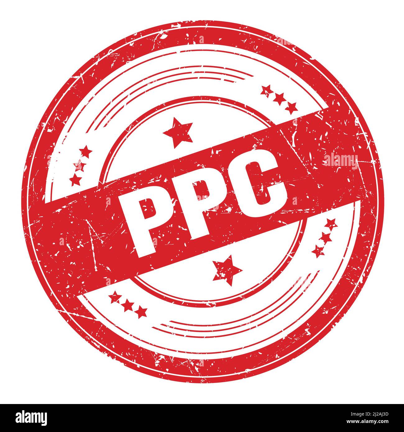 PPC text on red round grungy texture stamp Stock Photo - Alamy