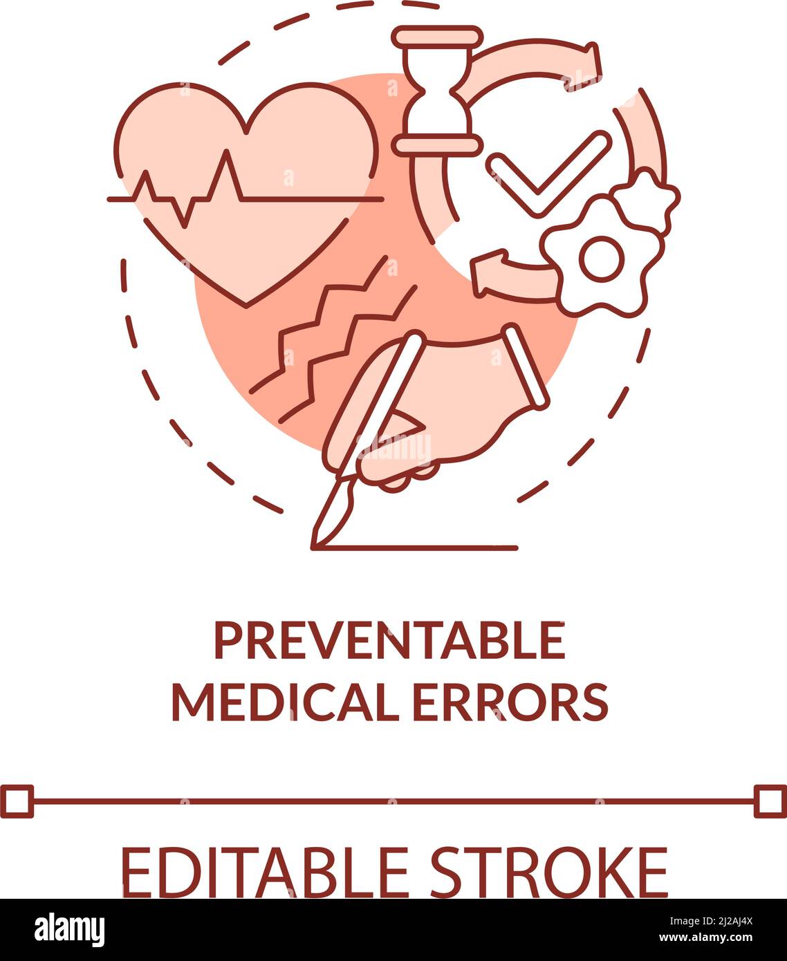 Preventable medical errors terracotta concept icon Stock Vector Image ...