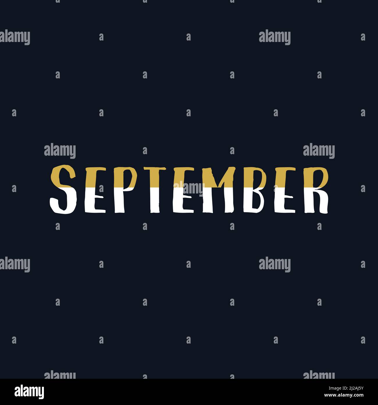 September month name. Vector illustration for poster, card, calendar ...