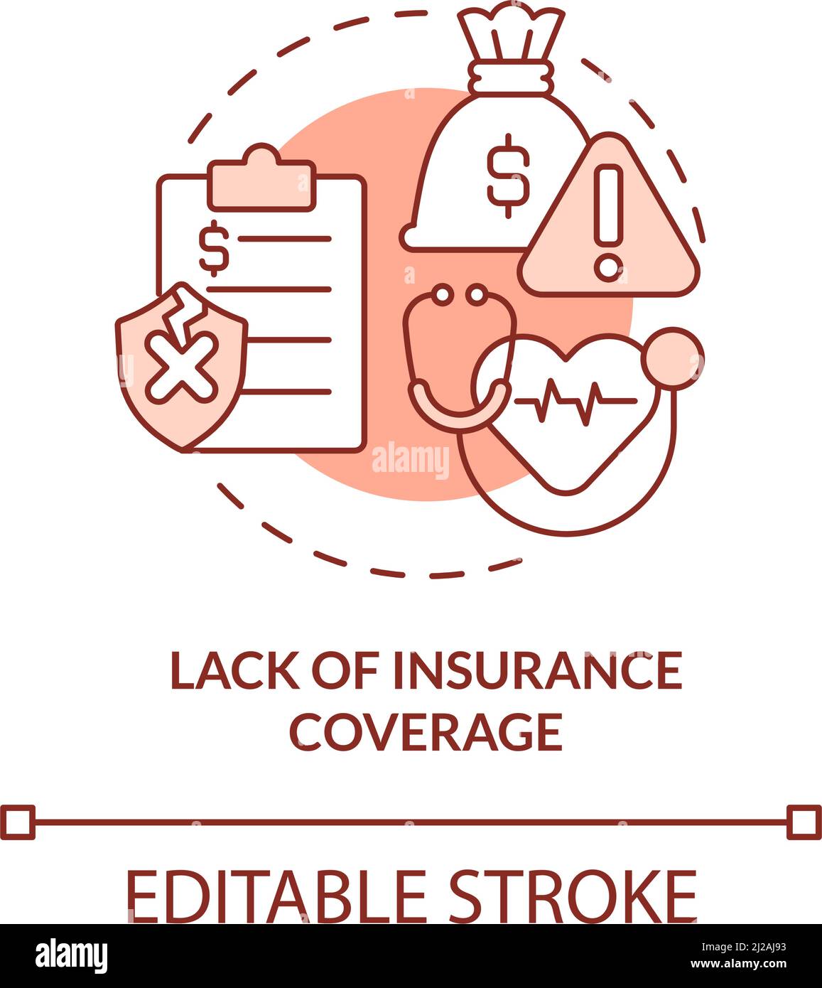 Lack of insurance coverage terracotta concept icon Stock Vector Image ... Lack of insurance coverage terracotta concept icon Stock Vector Image ...