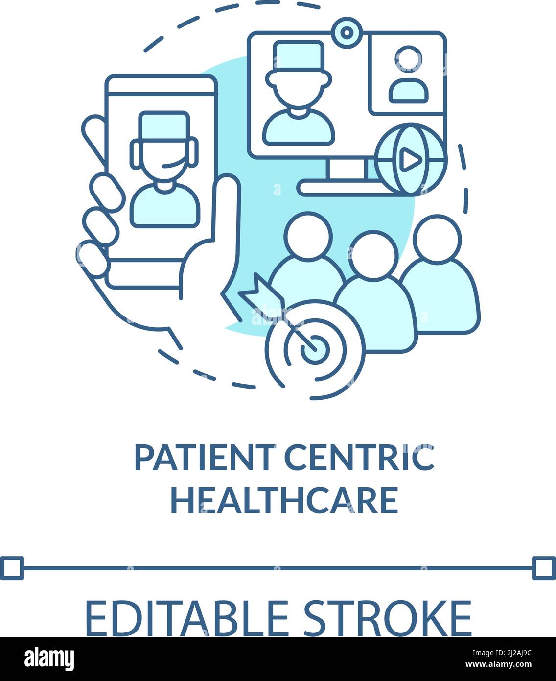 Patient centric healthcare turquoise concept icon Stock Vector Image ...