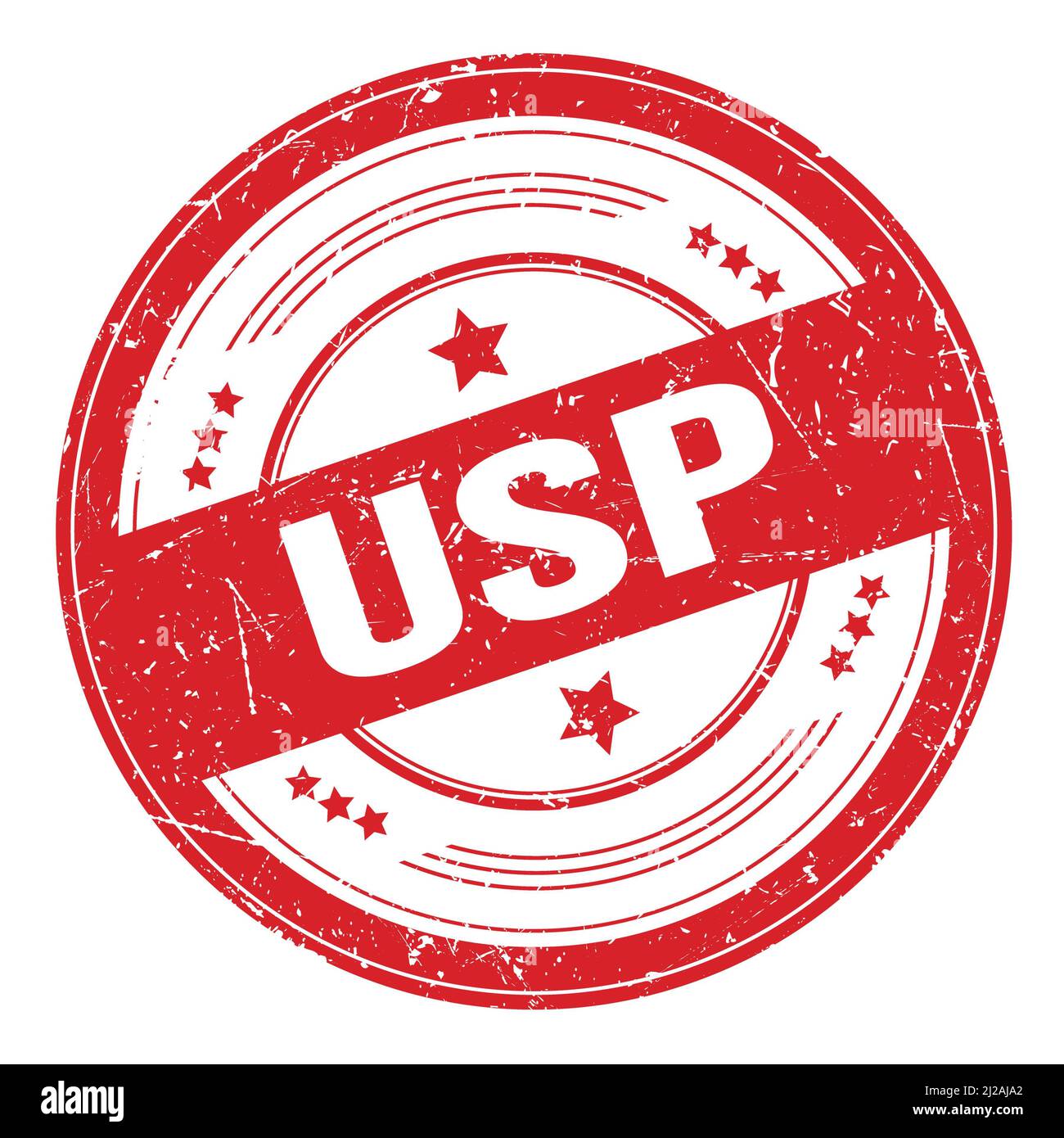 USP text on red round grungy texture stamp Stock Photo - Alamy