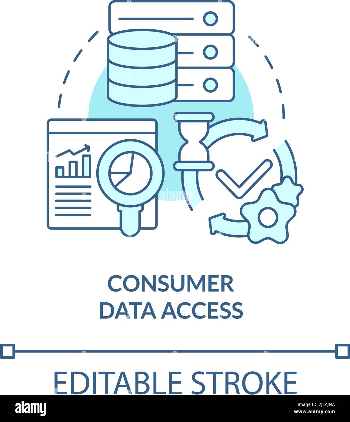 Consumer data access turquoise concept icon Stock Vector Image & Art ...