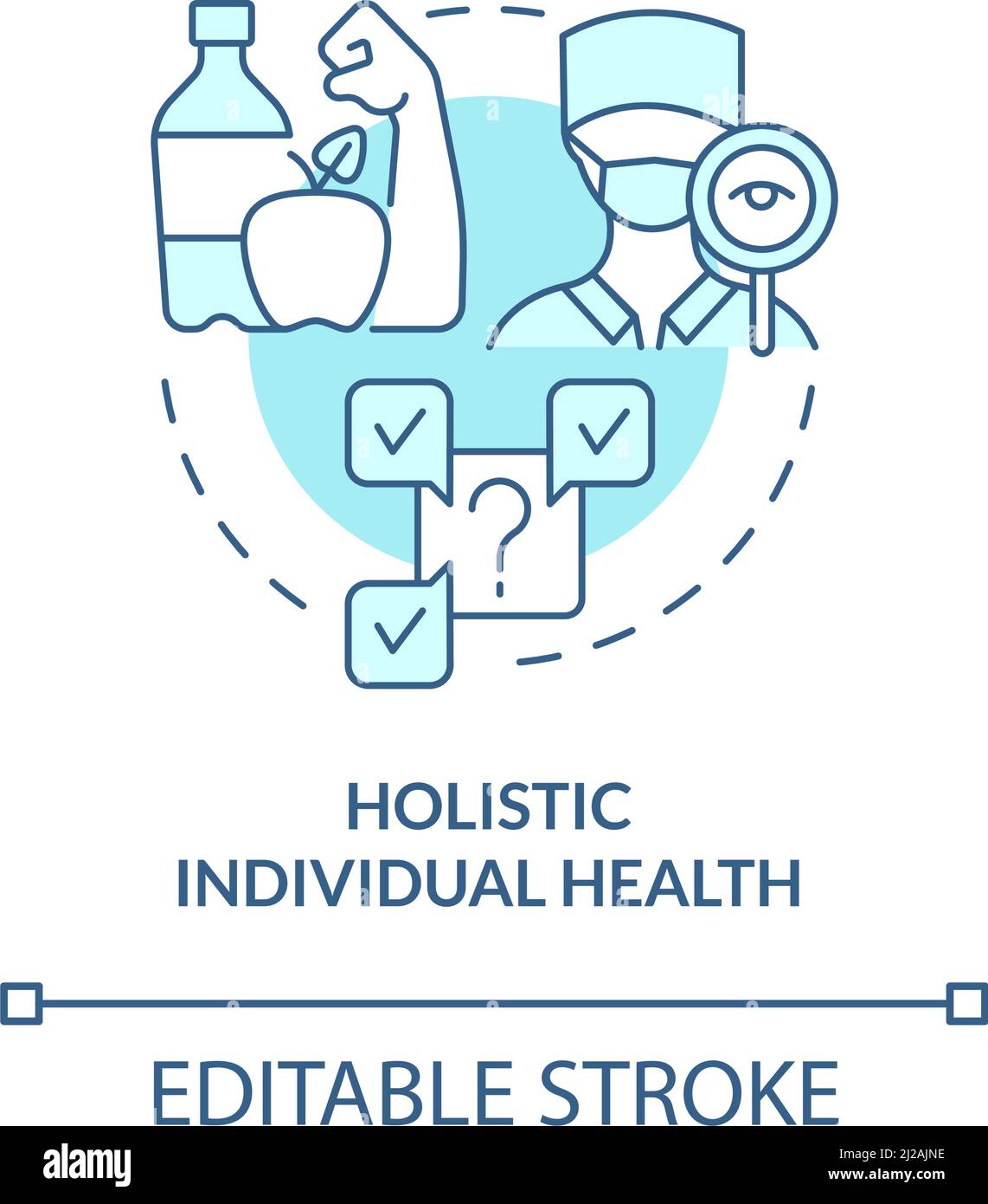 Holistic individual health turquoise concept icon Stock Vector Image ...