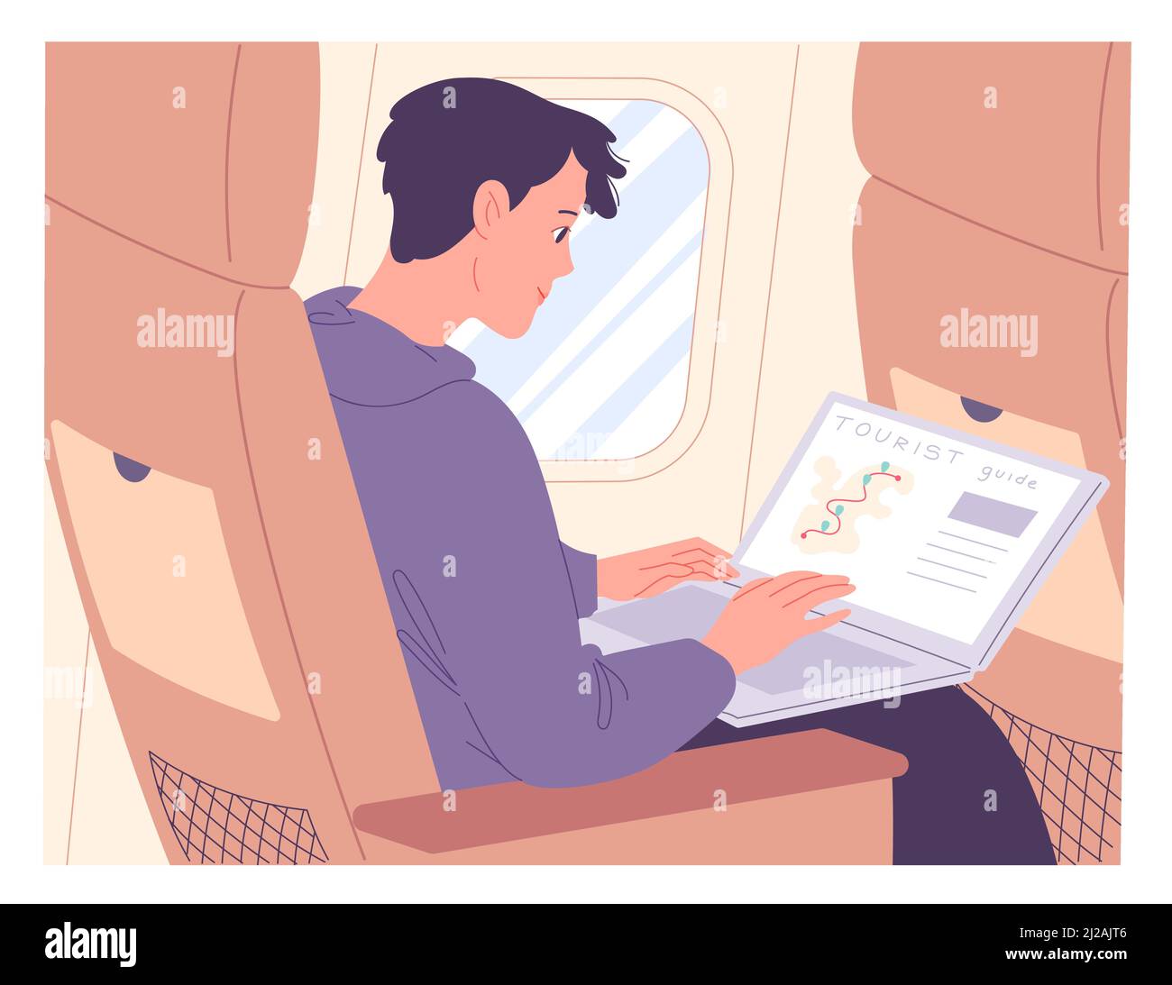 Aeroplane, laptop man Stock Vector Images - Alamy