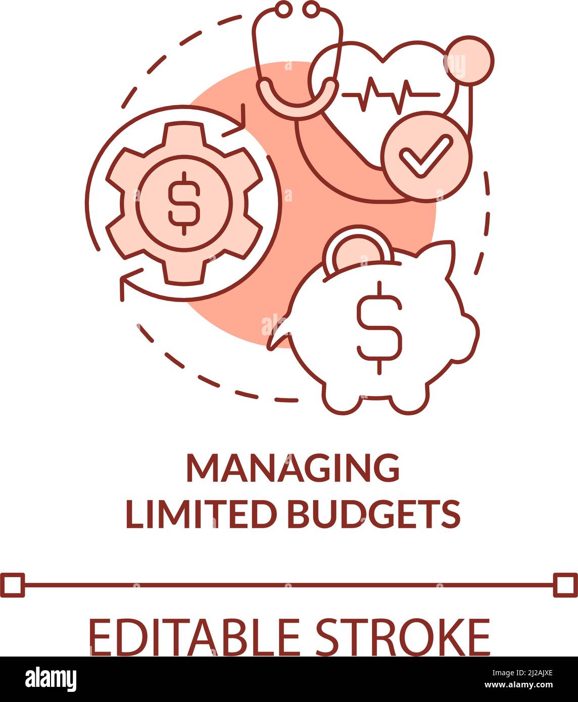 Managing limited budgets terracotta concept icon Stock Vector Image ...