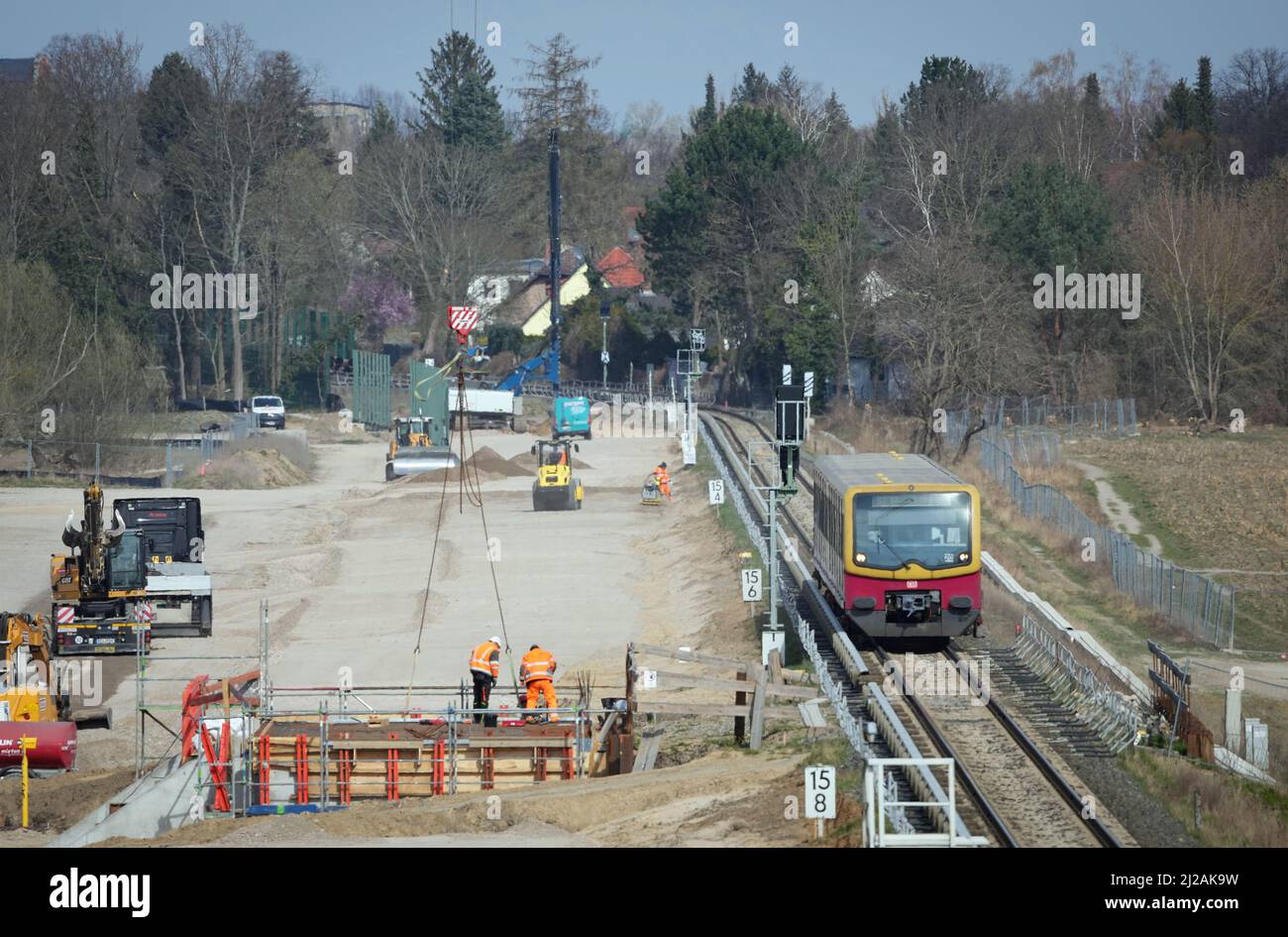 Blankenfelde Mahlow, Germany. 31st Mar, 2022. A suburban train passed ...