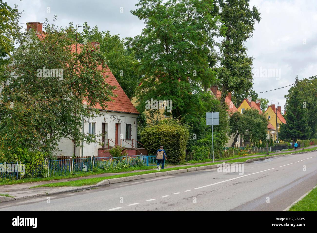 Apartment buildings on Lenin Street in the city of Guryevsk ...