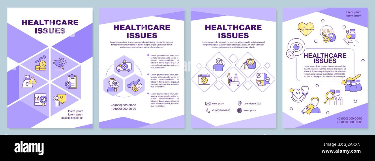 Healthcare issues purple brochure template Stock Vector Image & Art - Alamy