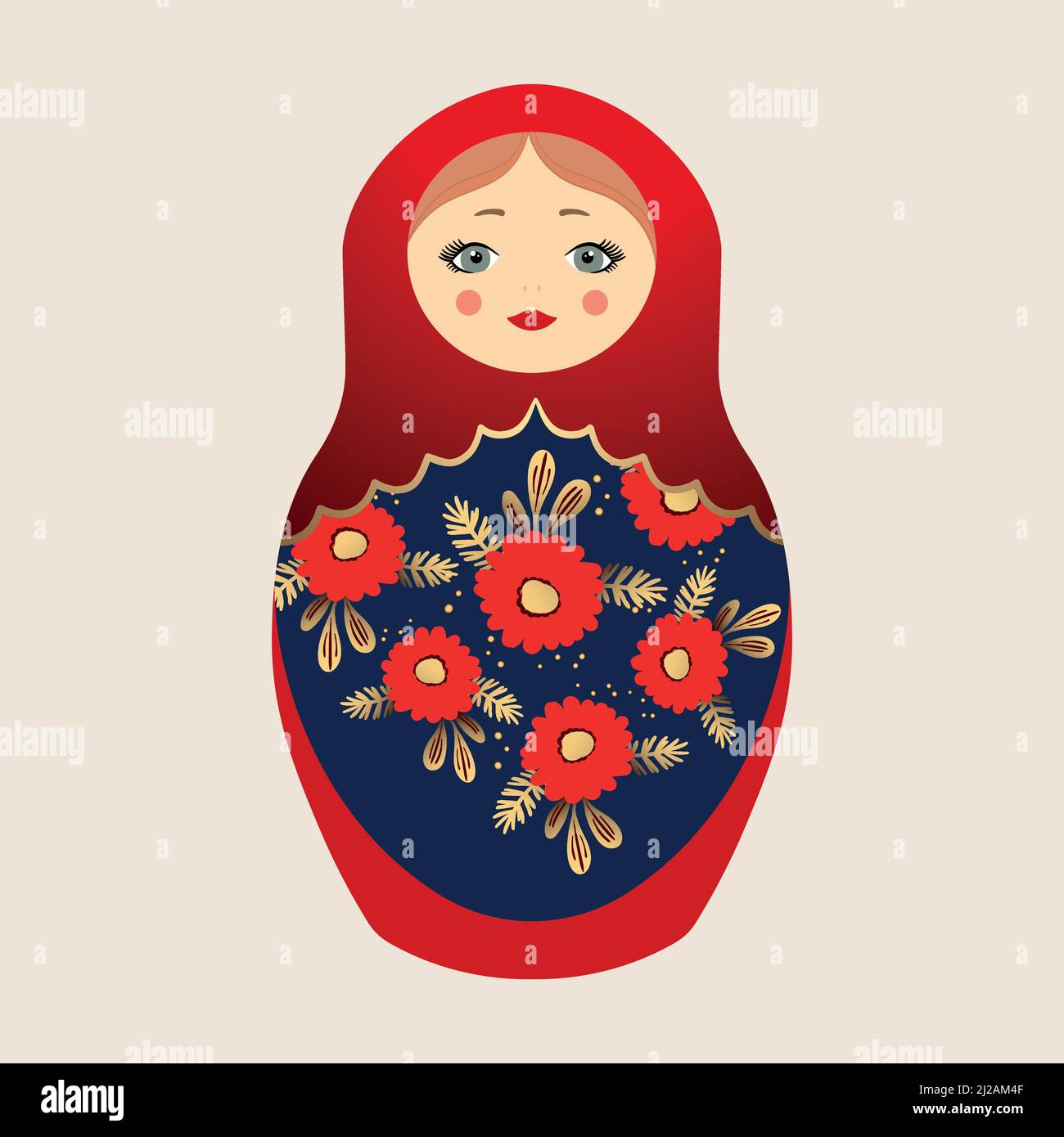 Russian Matryoshka. Traditional Russian folklore dolls with big eyes ...