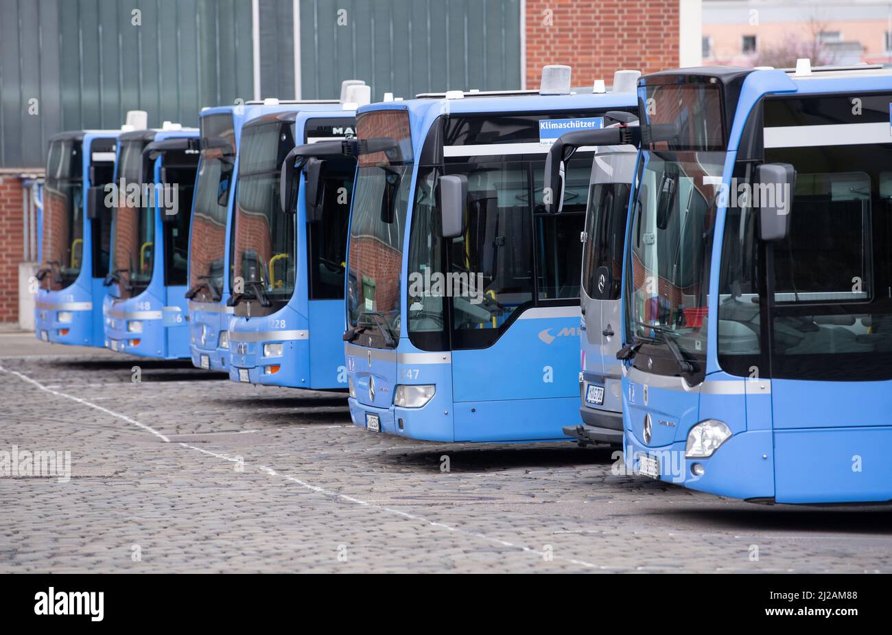 Munich, Germany. 31st Mar, 2022. Buses of the Münchner ...