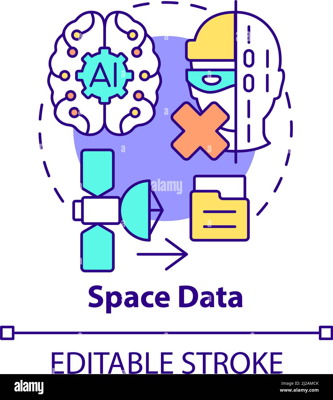 Space data concept icon Stock Vector Image & Art - Alamy