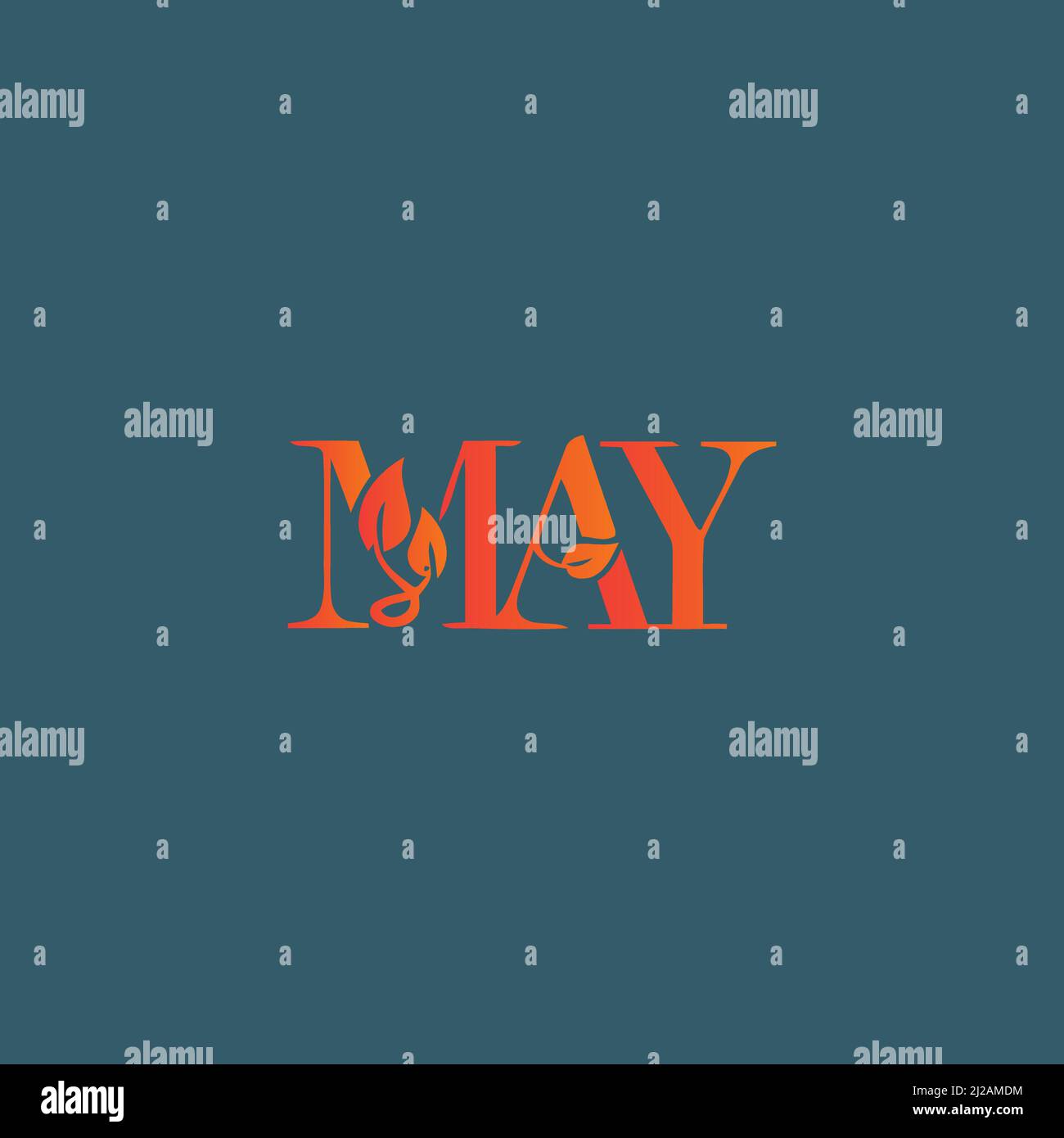 May month name. Vector illustration for poster, card, calendar, monthly ...