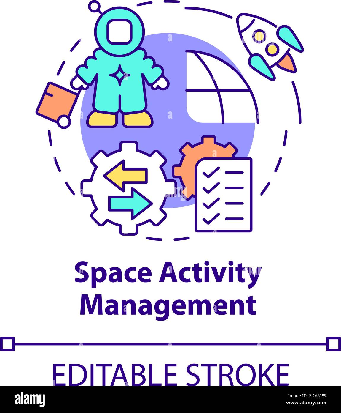 Space activity management concept icon Stock Vector Image & Art - Alamy