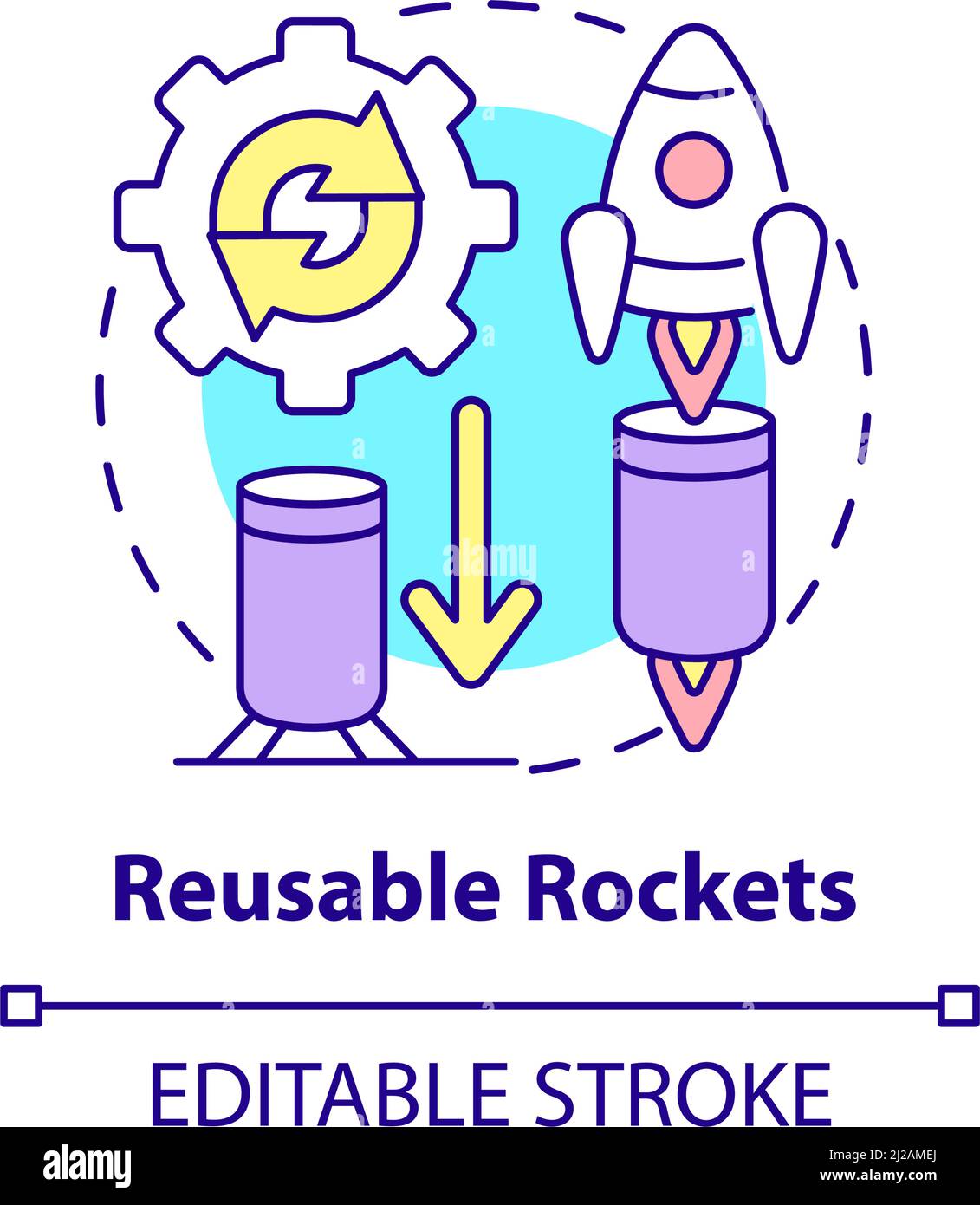 Reusable rockets concept icon Stock Vector Image & Art - Alamy