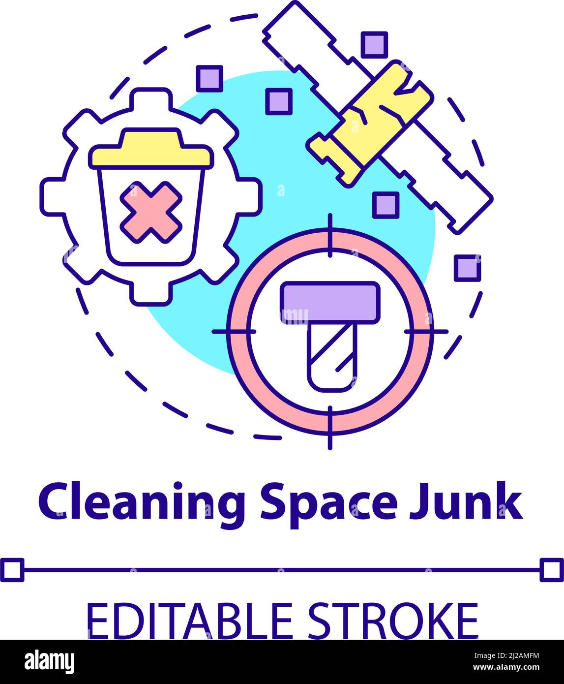Cleaning space junk concept icon Stock Vector Image & Art - Alamy