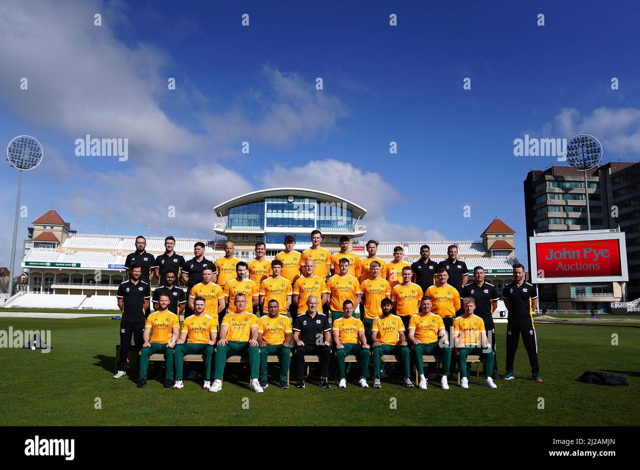 Nottinghamshire CCC pose for a team photograph during a photocall at ...