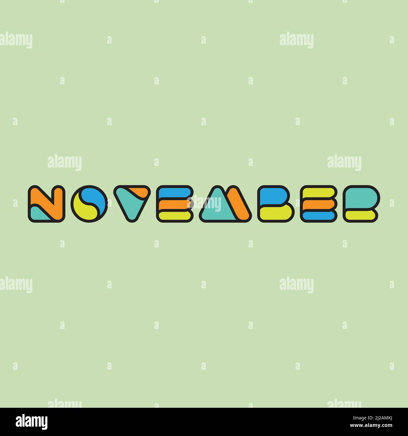 September month name. Vector illustration for poster, card, calendar ...