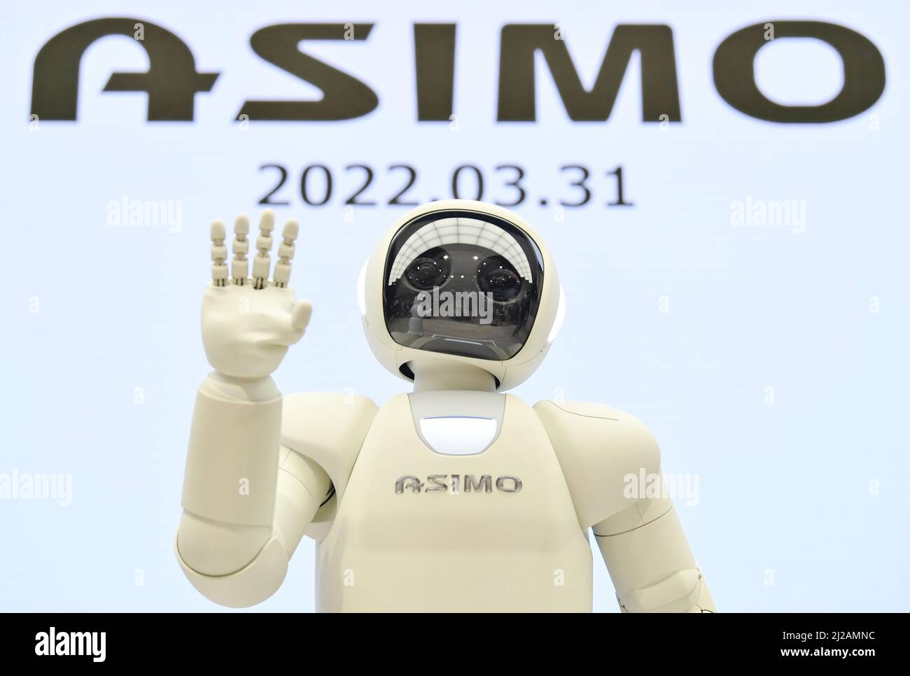 Honda Motor Co.'s ASIMO humanoid robot poses for a photo after its ...