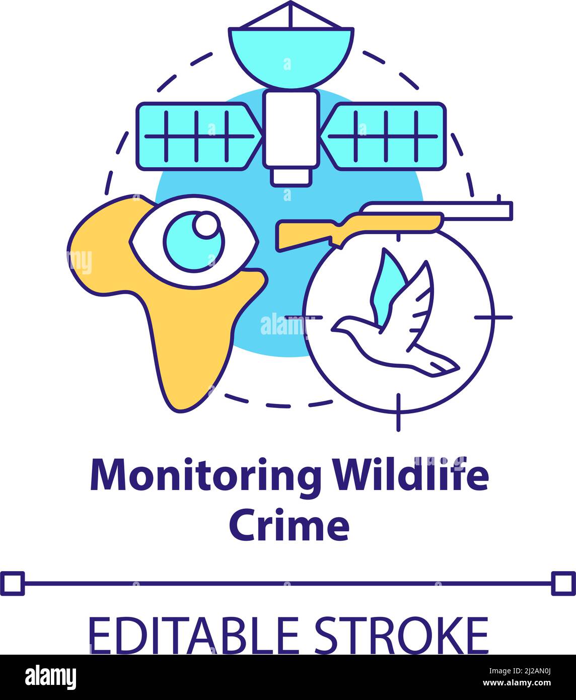 Monitoring wildlife crime concept icon Stock Vector Image & Art - Alamy
