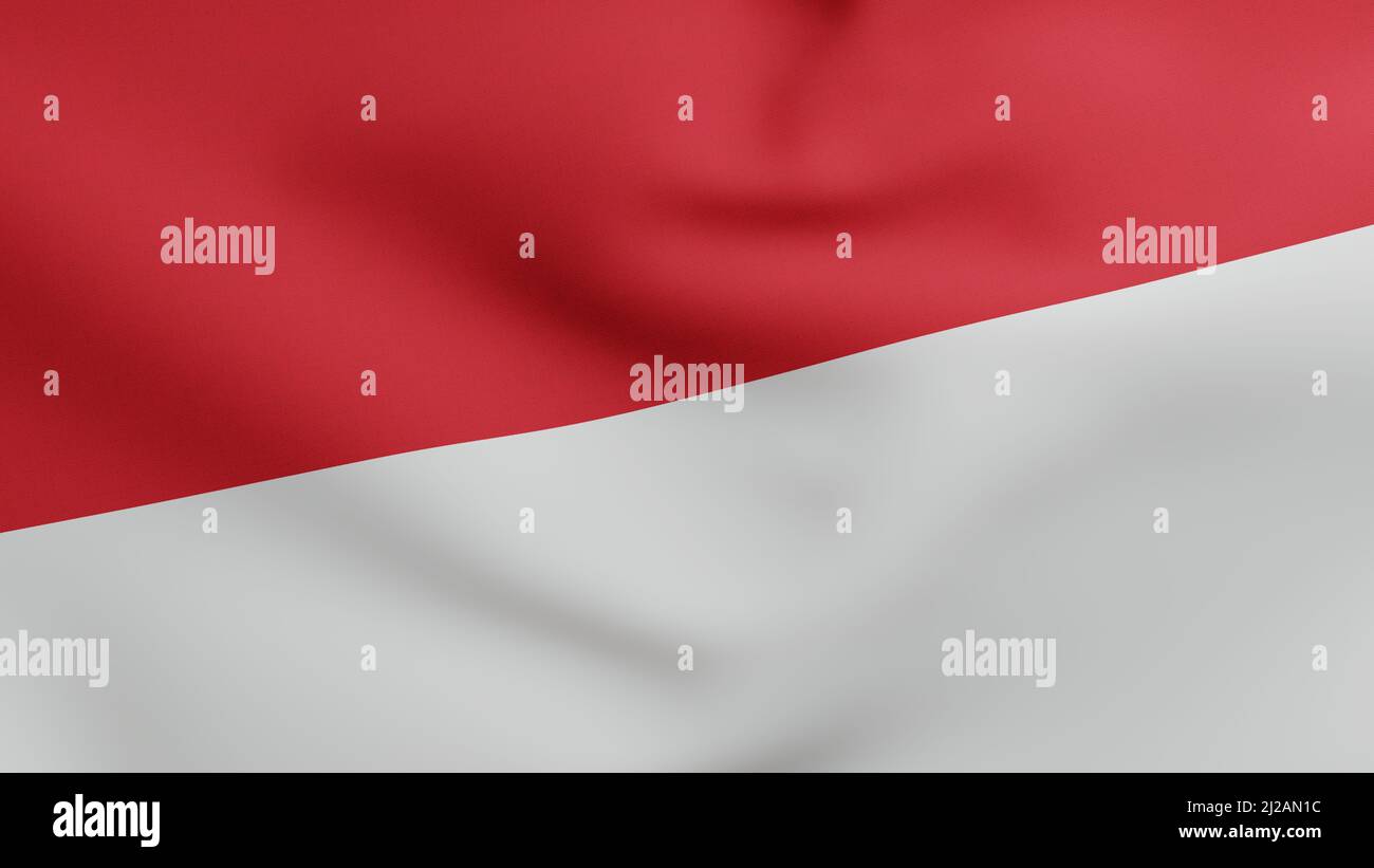 National flag of Monaco waving 3D Render, drapeau de Monaco by ...