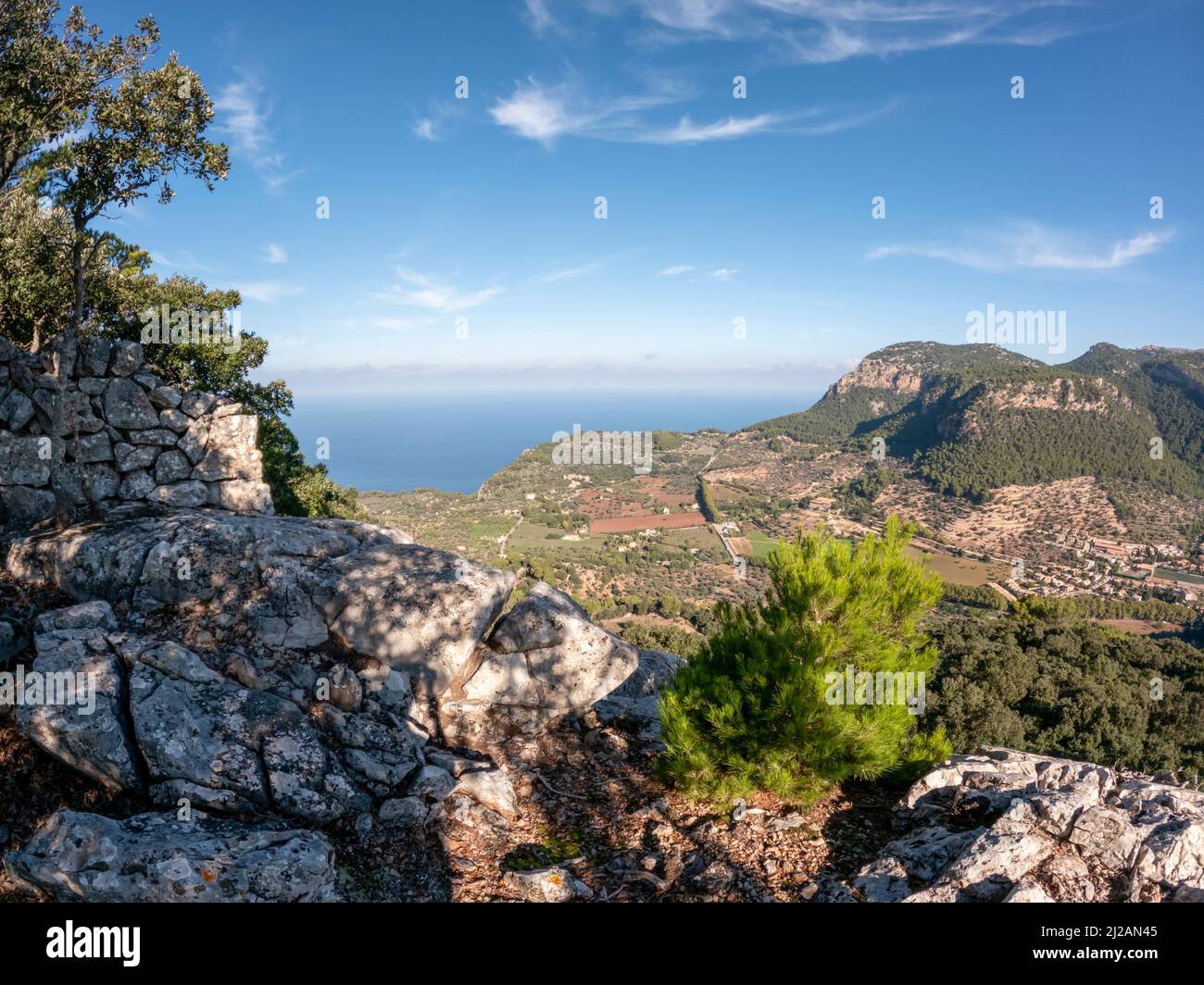 Landscape of the Serra de Tramuntana , mountain range on the Spanish ...
