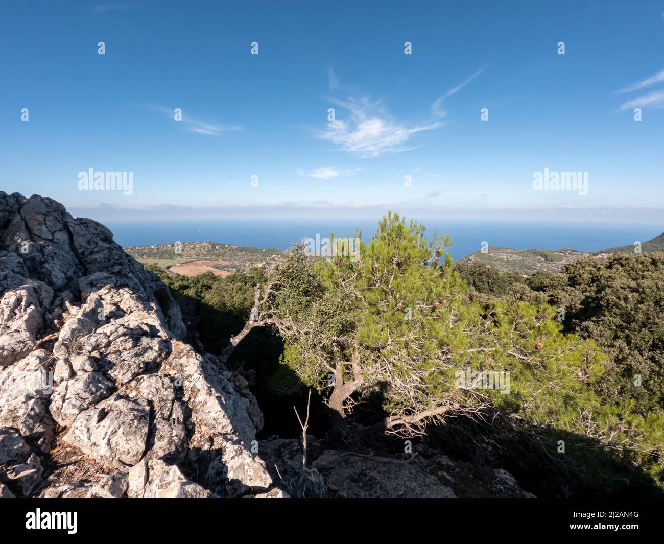 Landscape of the Serra de Tramuntana , mountain range on the Spanish ...