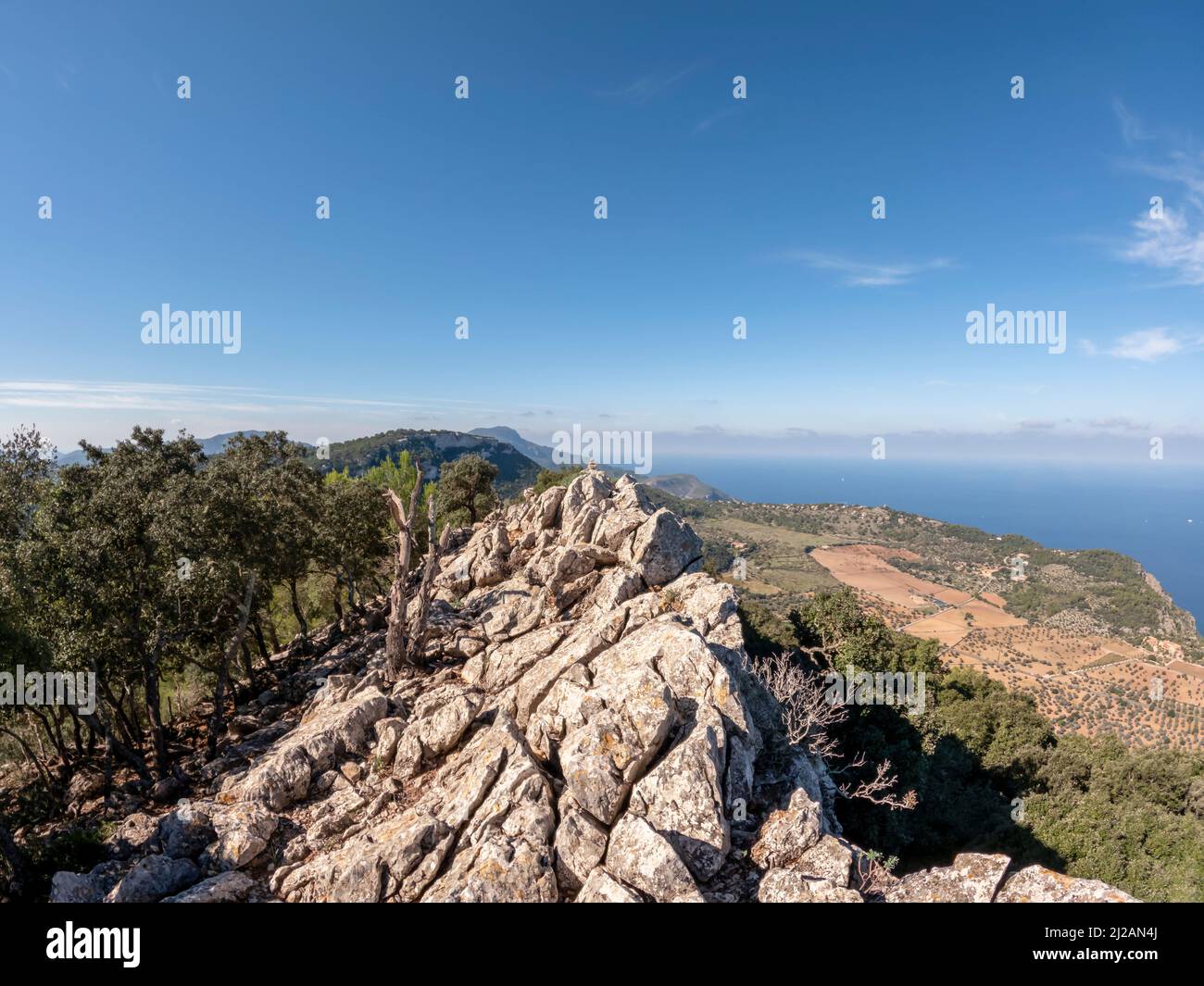 Landscape of the Serra de Tramuntana , mountain range on the Spanish ...