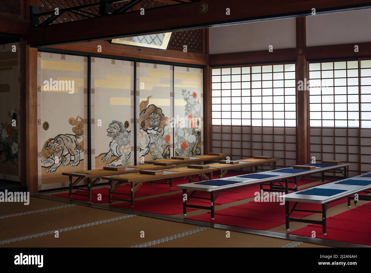 Horizontal lateral view of the one of the Tenryu-Ji Buddhist Temple ...