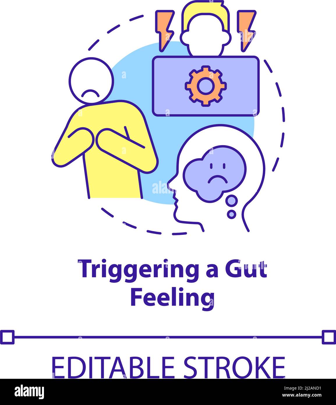 Triggering gut feeling concept icon Stock Vector Image & Art - Alamy