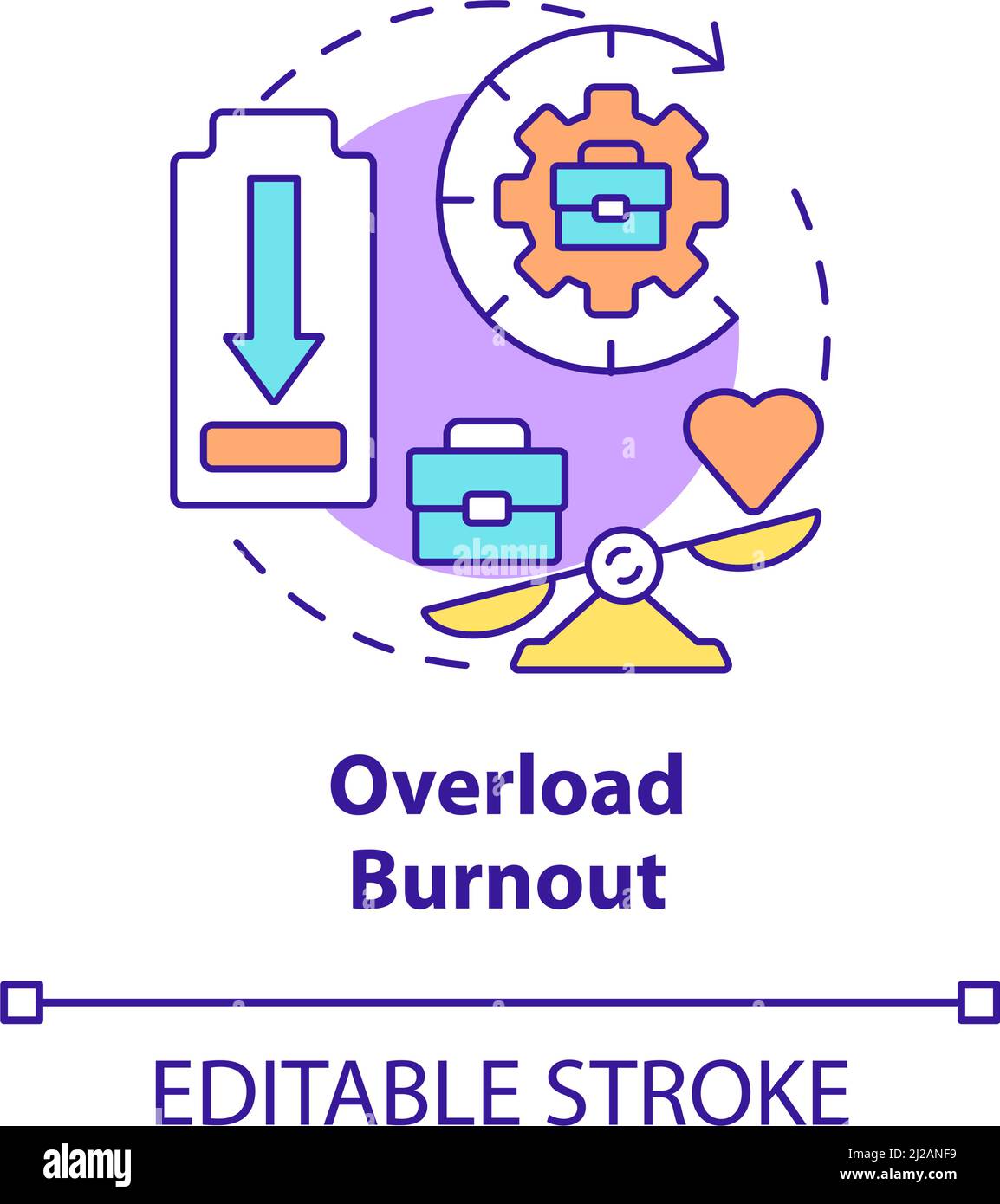 Overload burnout concept icon Stock Vector Image & Art - Alamy