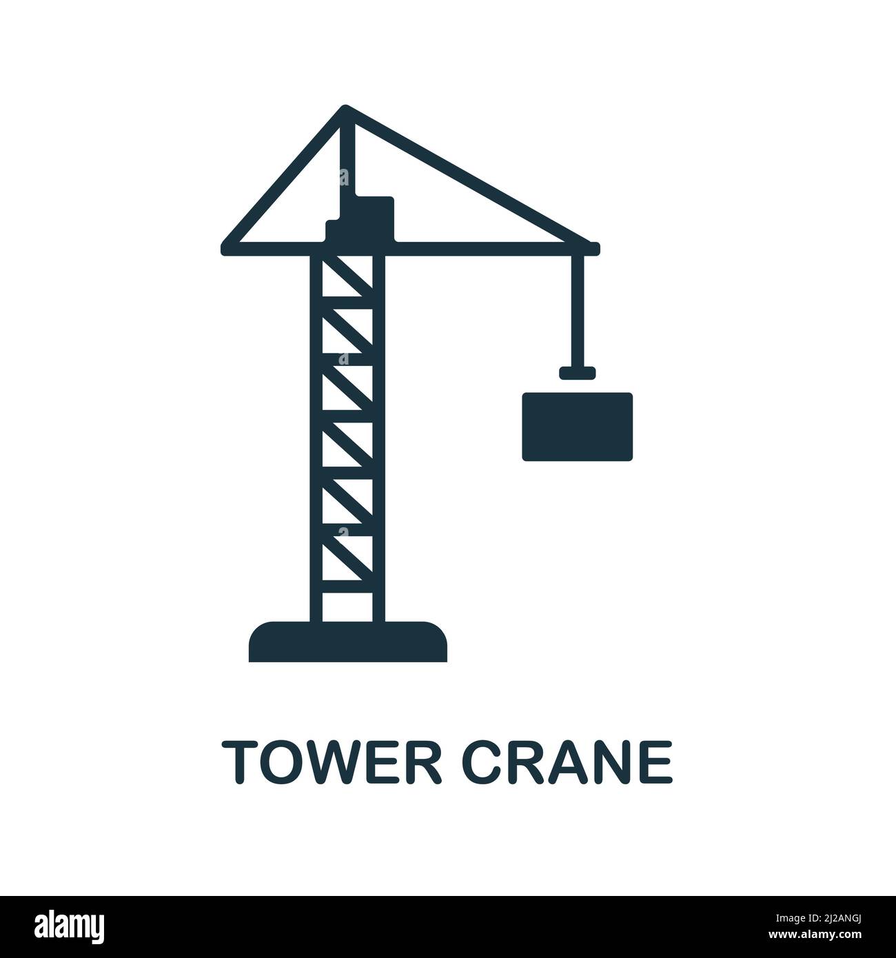 Tower Crane icon. Simple element from construction collection. Creative ...