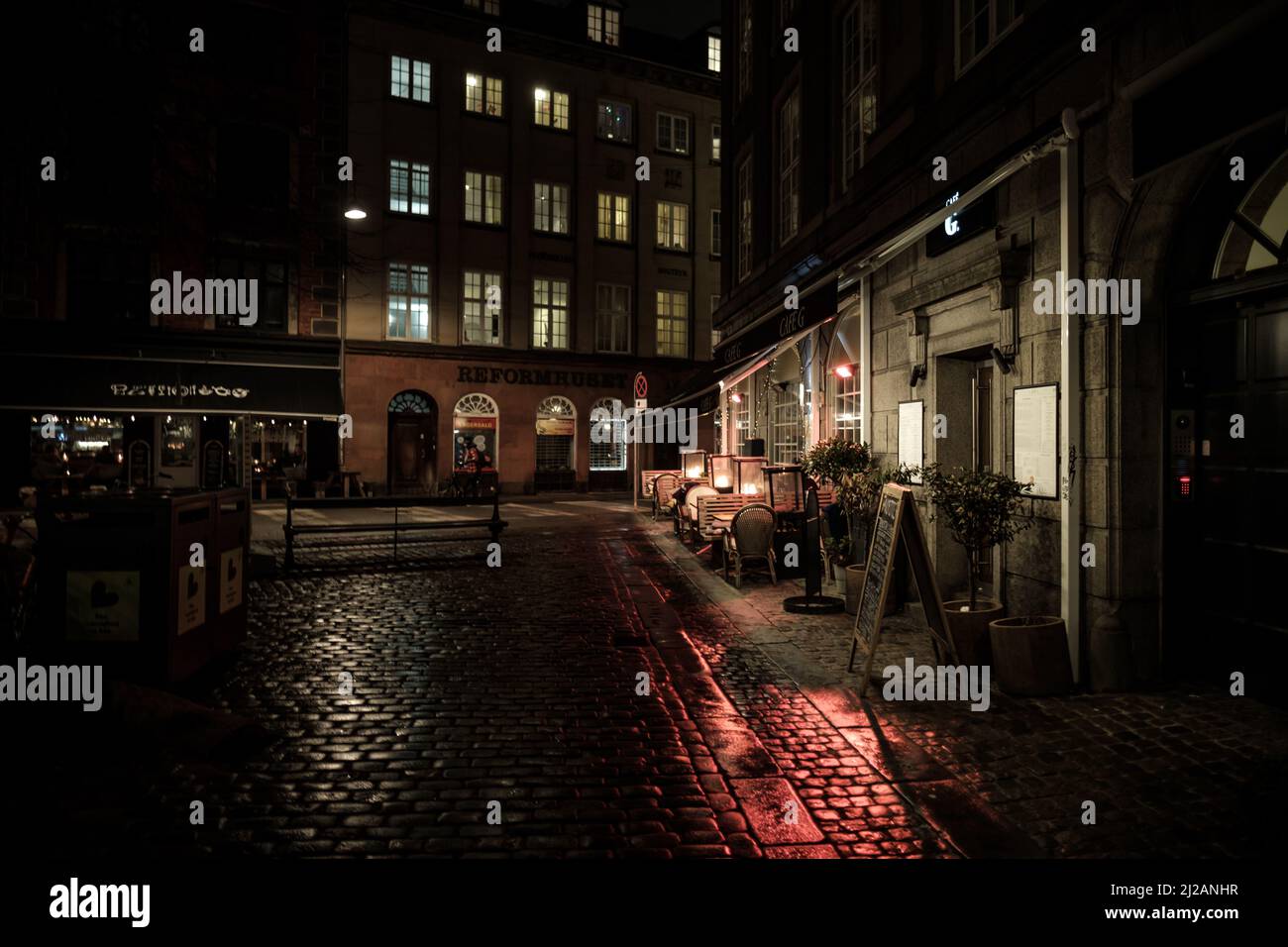 The Danish capital city, Copenhagen photographed on a mild winters ...