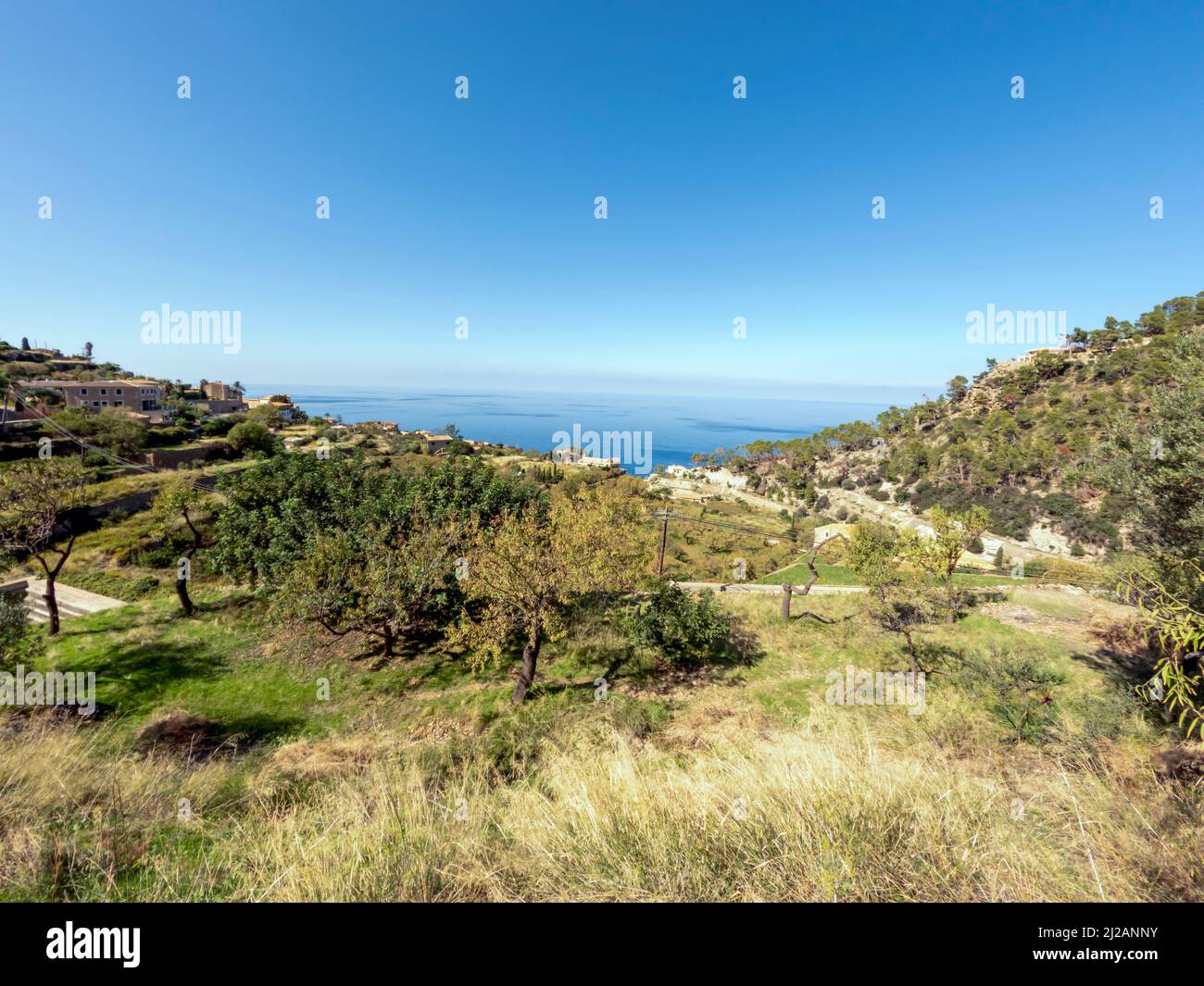 Tramuntana mountain range landscape on the hiking trail between ...