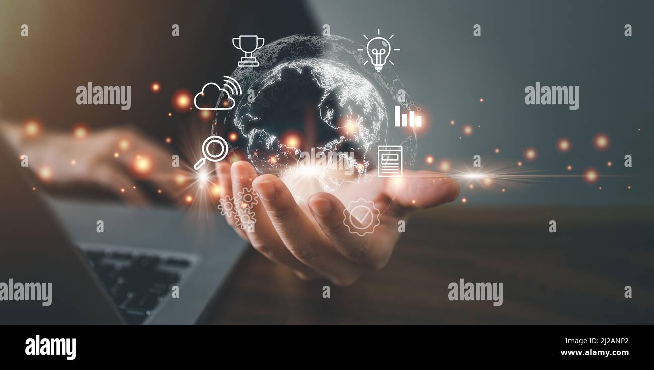 Concept of technology and business global internet connection ...